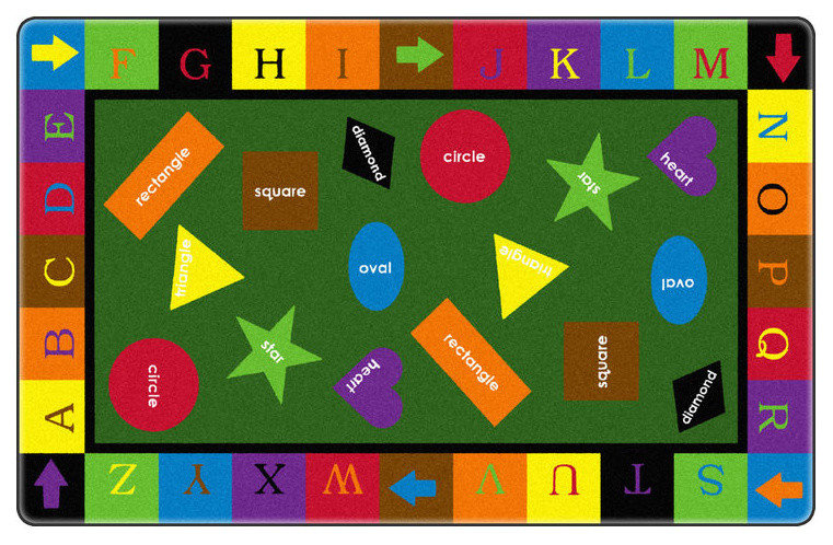 Flagship Carpets VA116-85A 22"X60" Simple Shapes Educational Rug ...