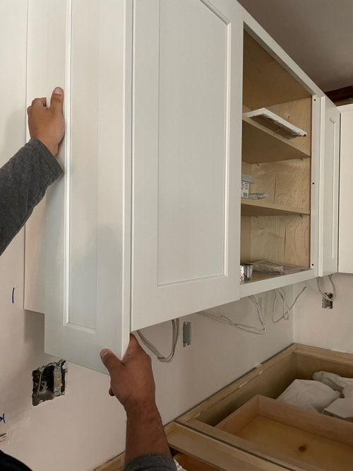 cabinet end panel on full overlay framed