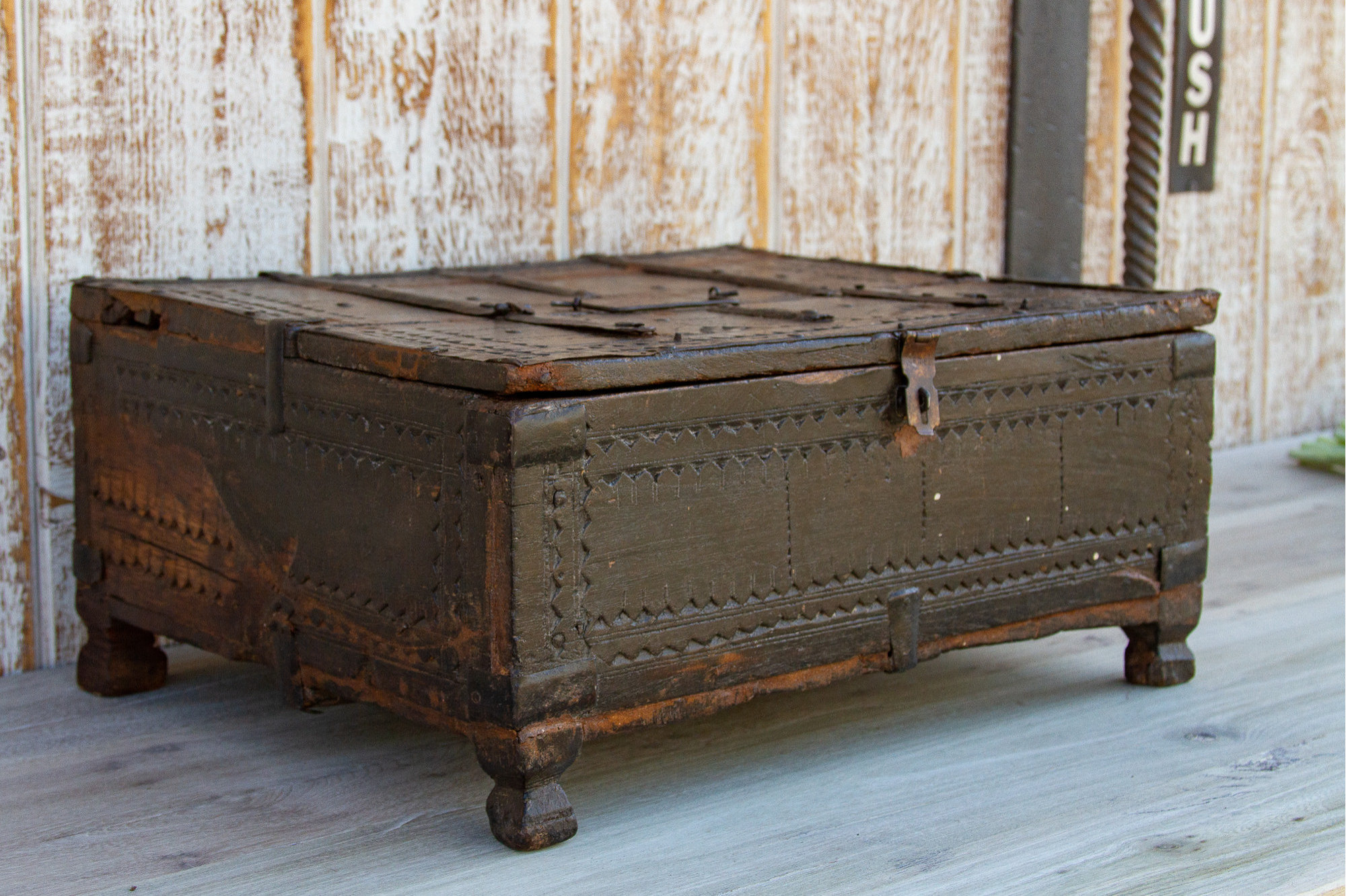 Sarasvati Antique Swat Valley Box - Rustic - Decorative Boxes - by De ...