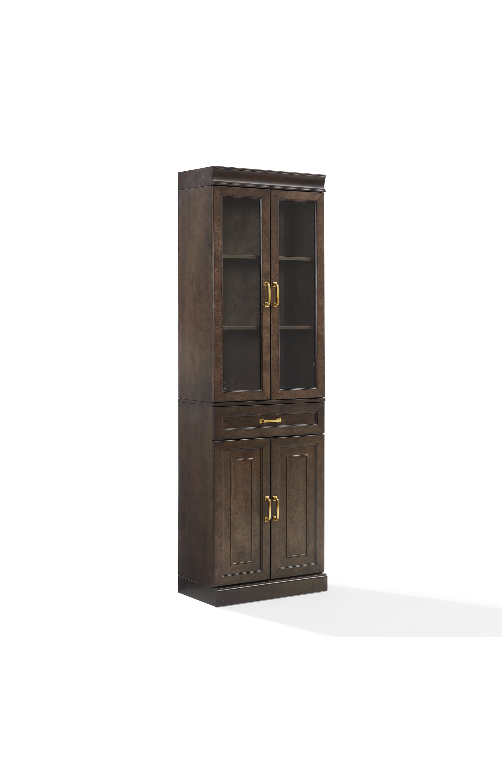 Stanton Glass Door Kitchen Storage Pantry Cabinet - Transitional ...
