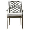 Fletcher Aluminum Dining Arm Chair With Cushion, Set of 2 - Traditional ...