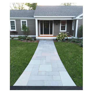 Curved Blue Stone Front Walkway - Farmhouse - Boston - by User | Houzz