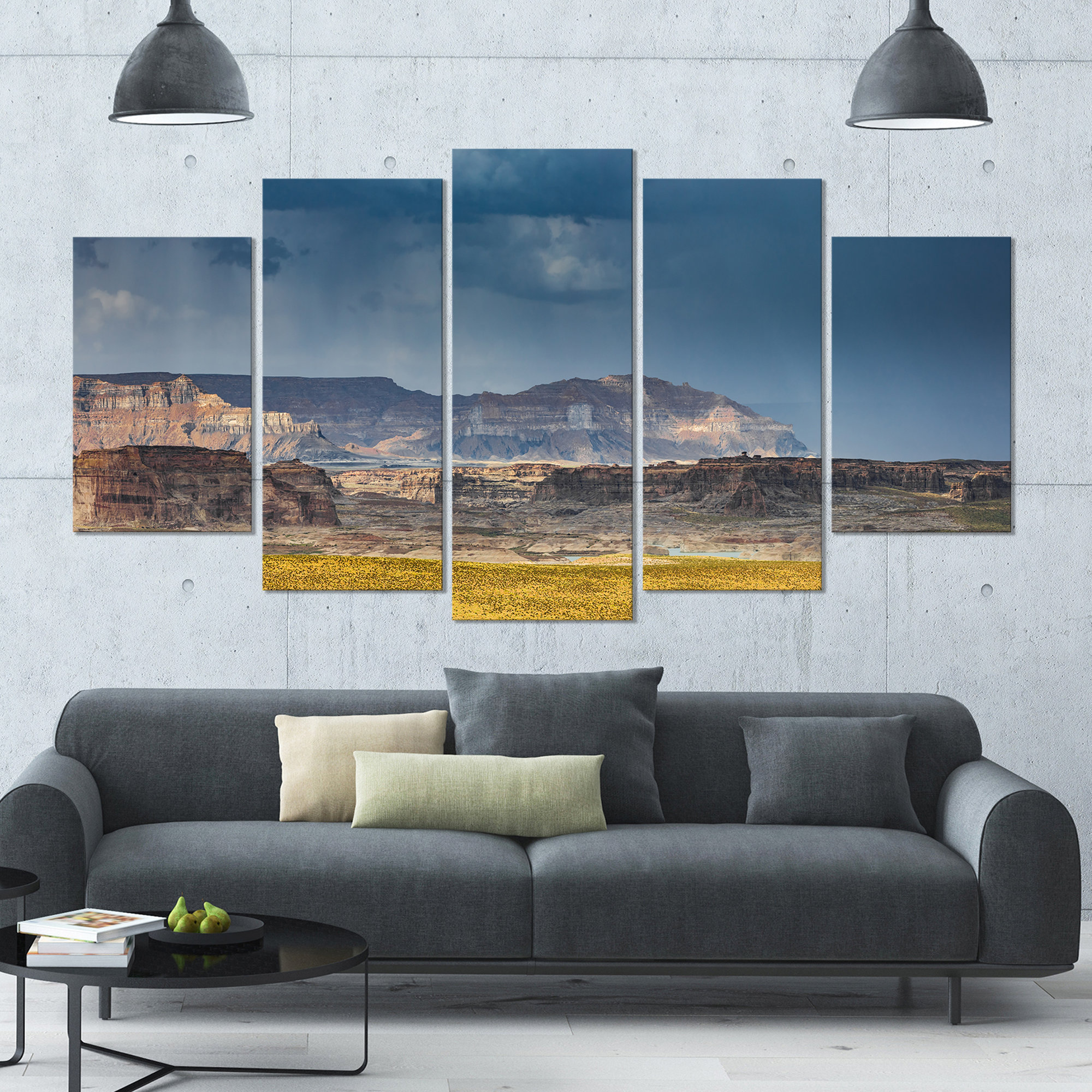 Lake Powell Panorama, Multipanel Landscape Canvas Art Print, 60"x32 ...