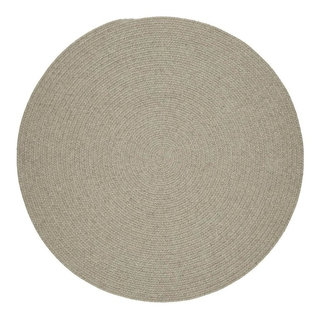 Solid Wool Rug, Light Gray, 8' Round, 8' Round - Farmhouse - Area Rugs ...