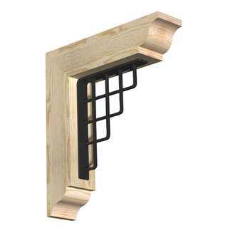 Diane Traditional Ironcrest Bracket Single Brace, 4" Thick, 18"x20 ...