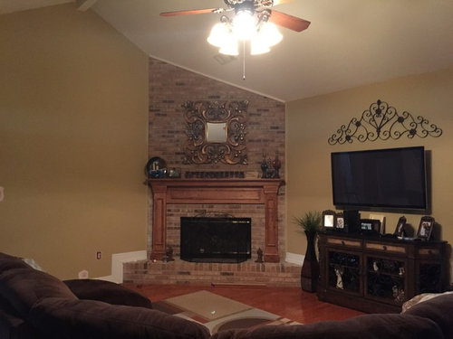 Living room with cathedral ceiling