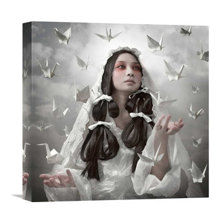"Goddess Of Origami" Stretched Canvas Giclee by Kiyo Murakami, 16"x16 ...
