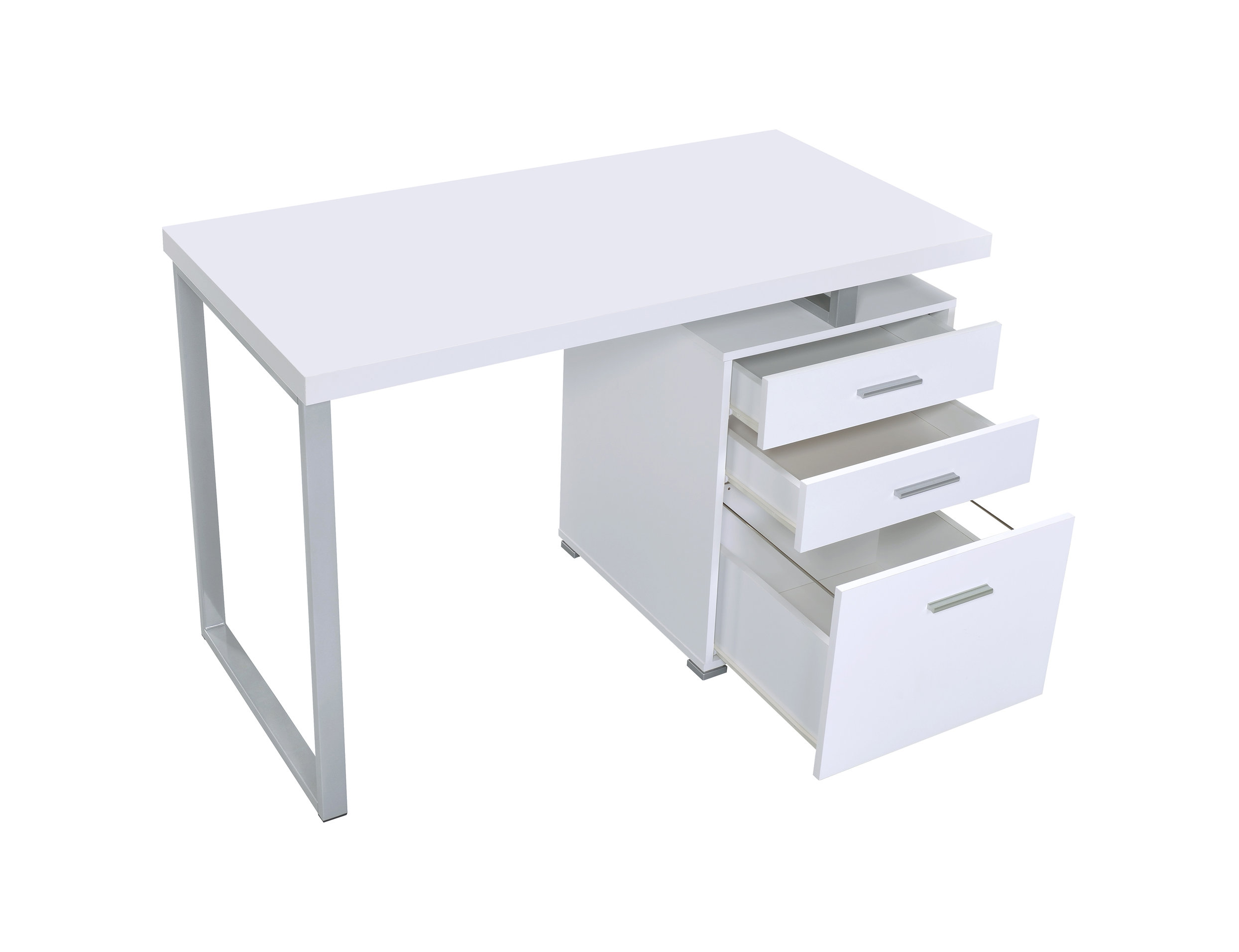 Brennan 3-drawer Office Desk White - Contemporary - Desks And Hutches ...