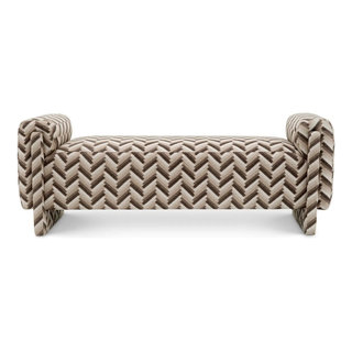 Chevron Brown Bench, Eichholtz Del Vale - Contemporary - Upholstered ...