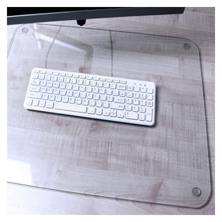Desktex Glaciermat Glass Desk Pad Size 19 x 24 in Clear, 19" x 24 ...