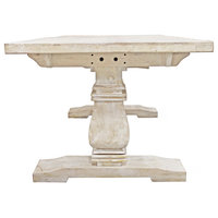 Benedict Extension Dining Table in Mango Solid Wood with White Wash ...