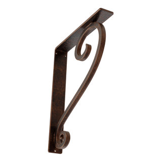 Edwards Wrought Iron Bracket, 2"Wx12"Dx15"H - Mediterranean - Brackets ...