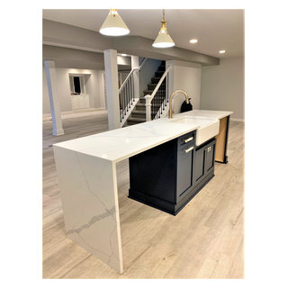 Contemporary quartz waterfall island - Contemporary - Kitchen - Detroit - by Julia Robin ...