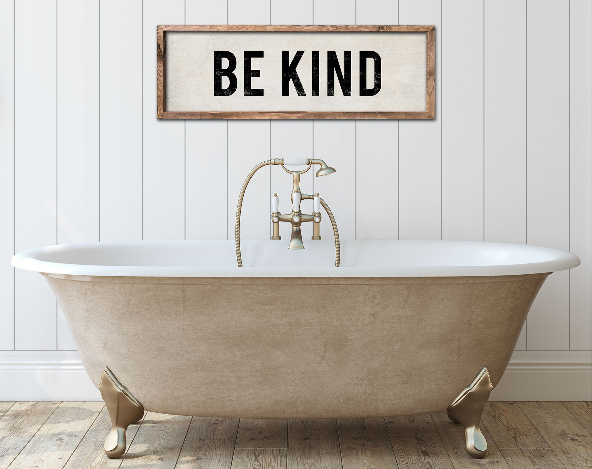 Hand Painted Be Kind Sign on Wood, 12x36 - Contemporary - Prints And ...