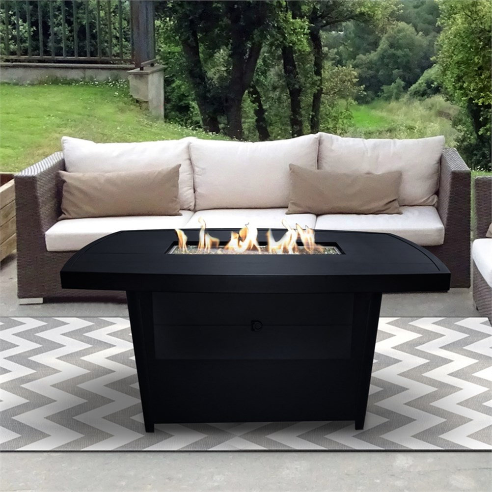 Sunbeam Edge Contemporary Aluminum Fire Table in Black Finish ...