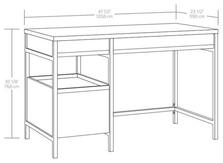 Sauder Manhattan Gate Engineered Wood Pedestal Desk in Mystic Oak ...