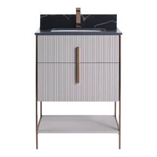 Fine Fixtures Serenity Modern bathroom vanity, Rose Gold Hardware ...