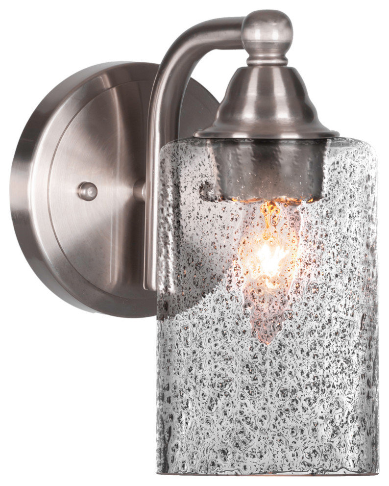 Paramount Wall Sconce, Brushed Nickel, 4" Smoke Bubble Glass ...