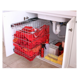 TANSEL Laundry Pull Out Wire Baskets - Modern - Laundry Room - by ...