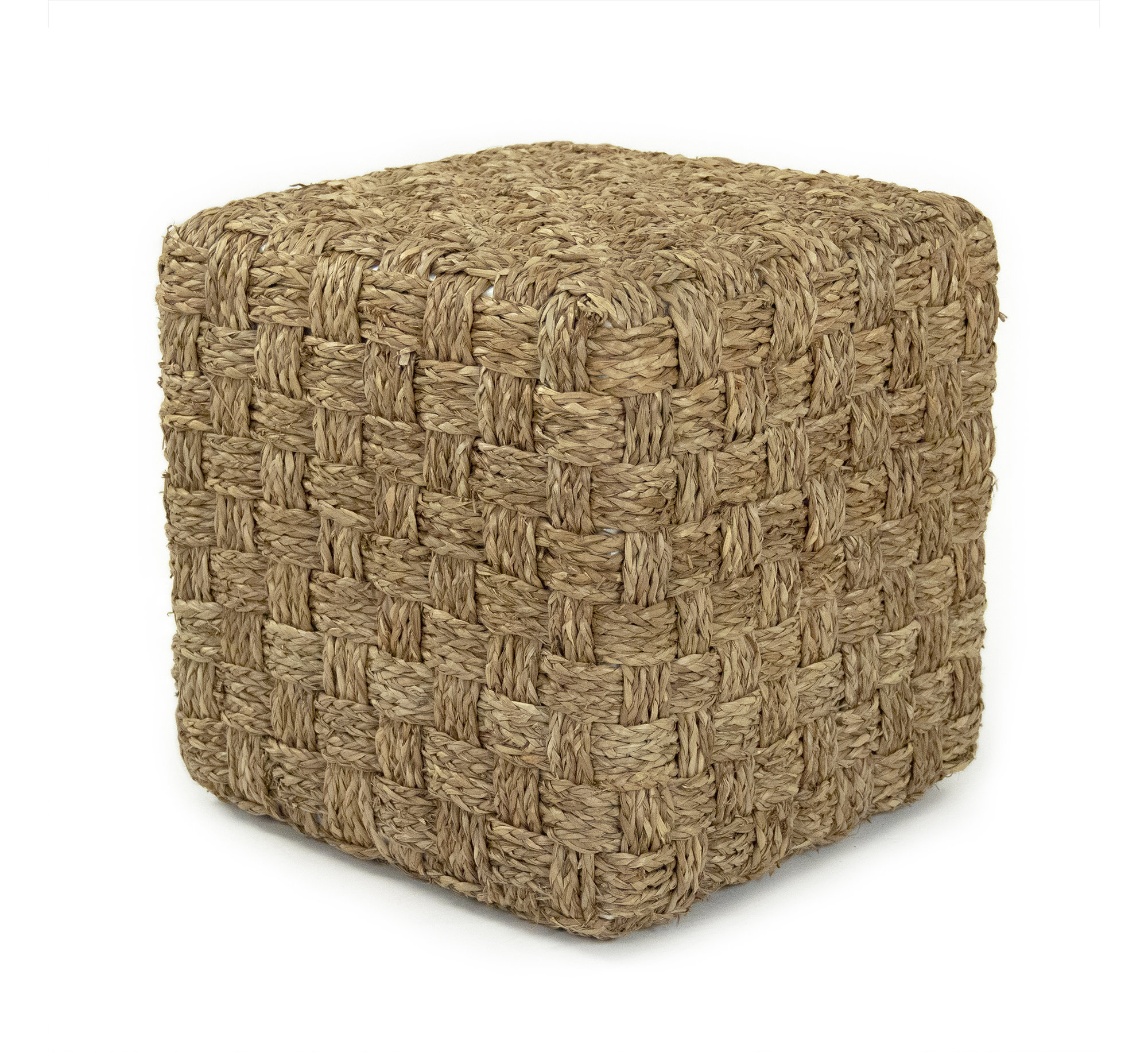 Checkered Cube Woven Pouf - Beach Style - Floor Pillows And Poufs - by Zentique, Inc. | Houzz
