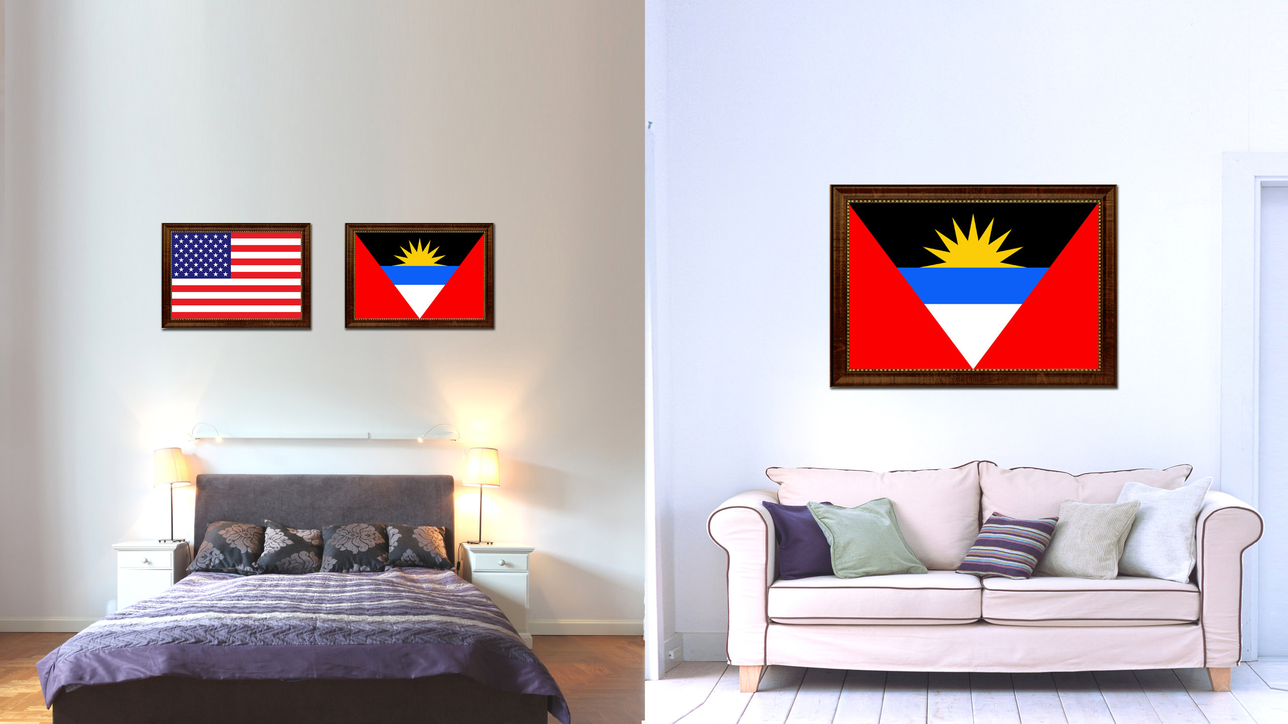 Antigua Barbuda Country Flag Canvas Print, 15"x21", 27"x39 ...