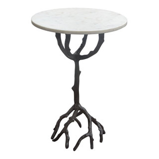 Birch Round Accent Table by Diamond Sofa - Rustic - Side Tables And End ...