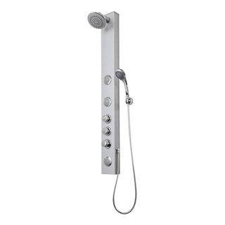 Fontana Rio Aluminum Rain Waterfall Shower Panel with Jets and Hand ...