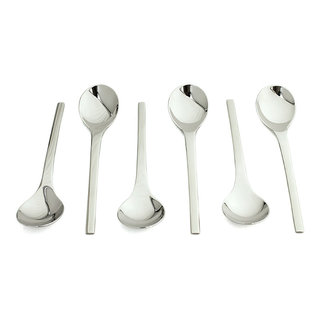 WMF Nordic Stainless Steel Round Soup Spoon, Set of 6 - Contemporary ...