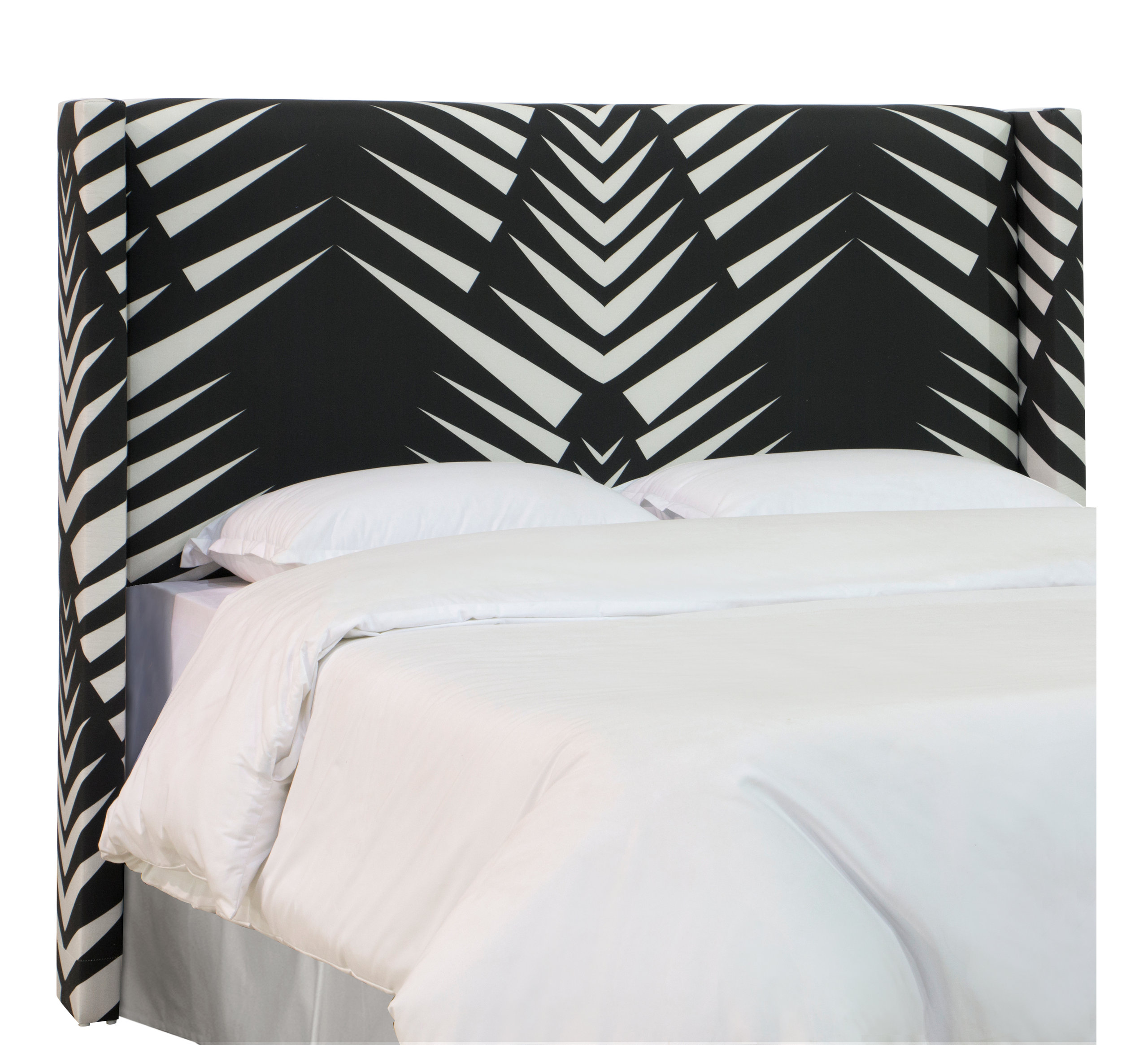 Remington Wingback Headboard, Geo Skin Black White, Queen ...