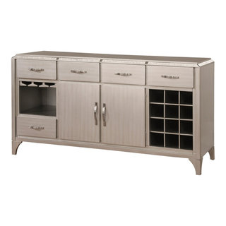 Furniture of America Desi Wood Dining Buffet Cabinet with Wine Rack in ...