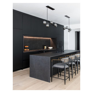 Franklin Lakes Modern Matte Black Kitchen - Modern - Kitchen - Newark ...