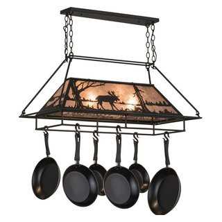 40 Long Moose at Lake Pot Rack - Rustic - Pot Racks And Accessories ...
