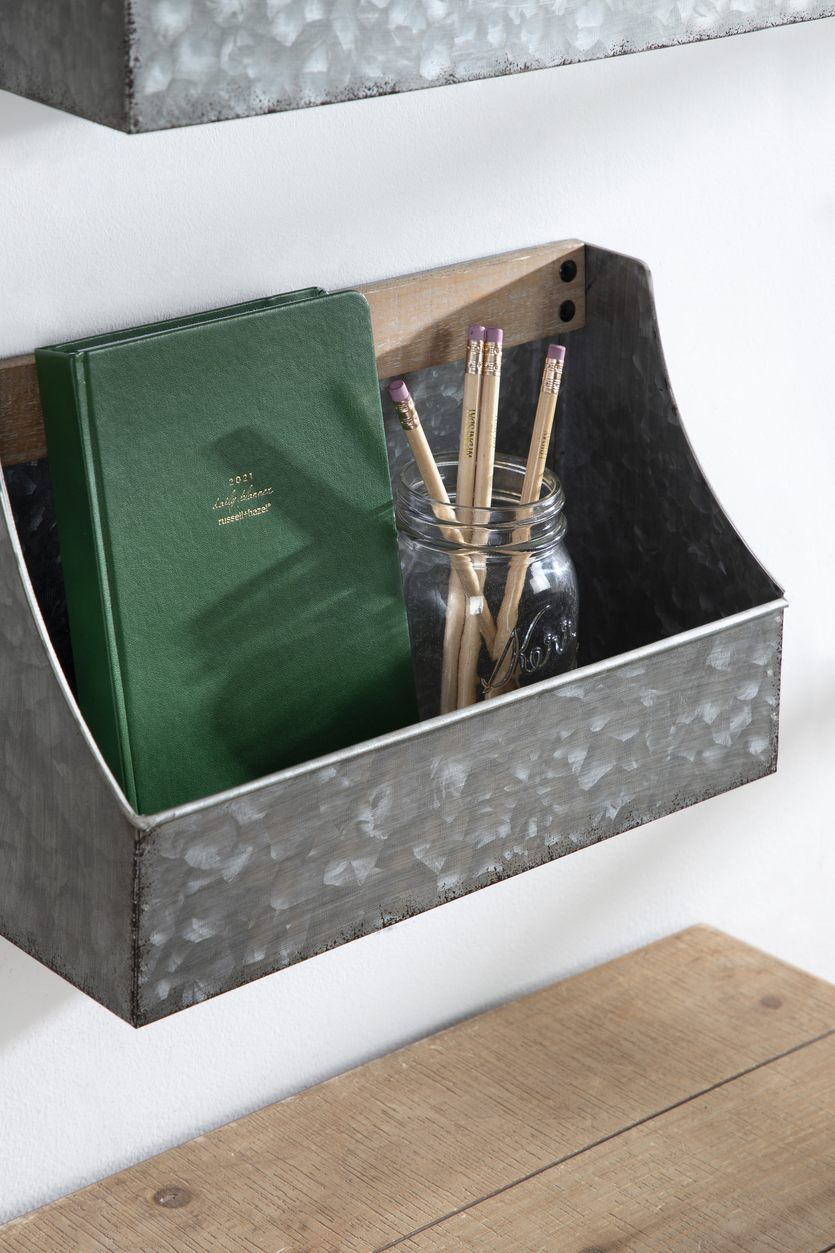 Gramer Metal Wall Pocket Set, Rustic Brown 2 Piece, 2 Piece - Rustic ...