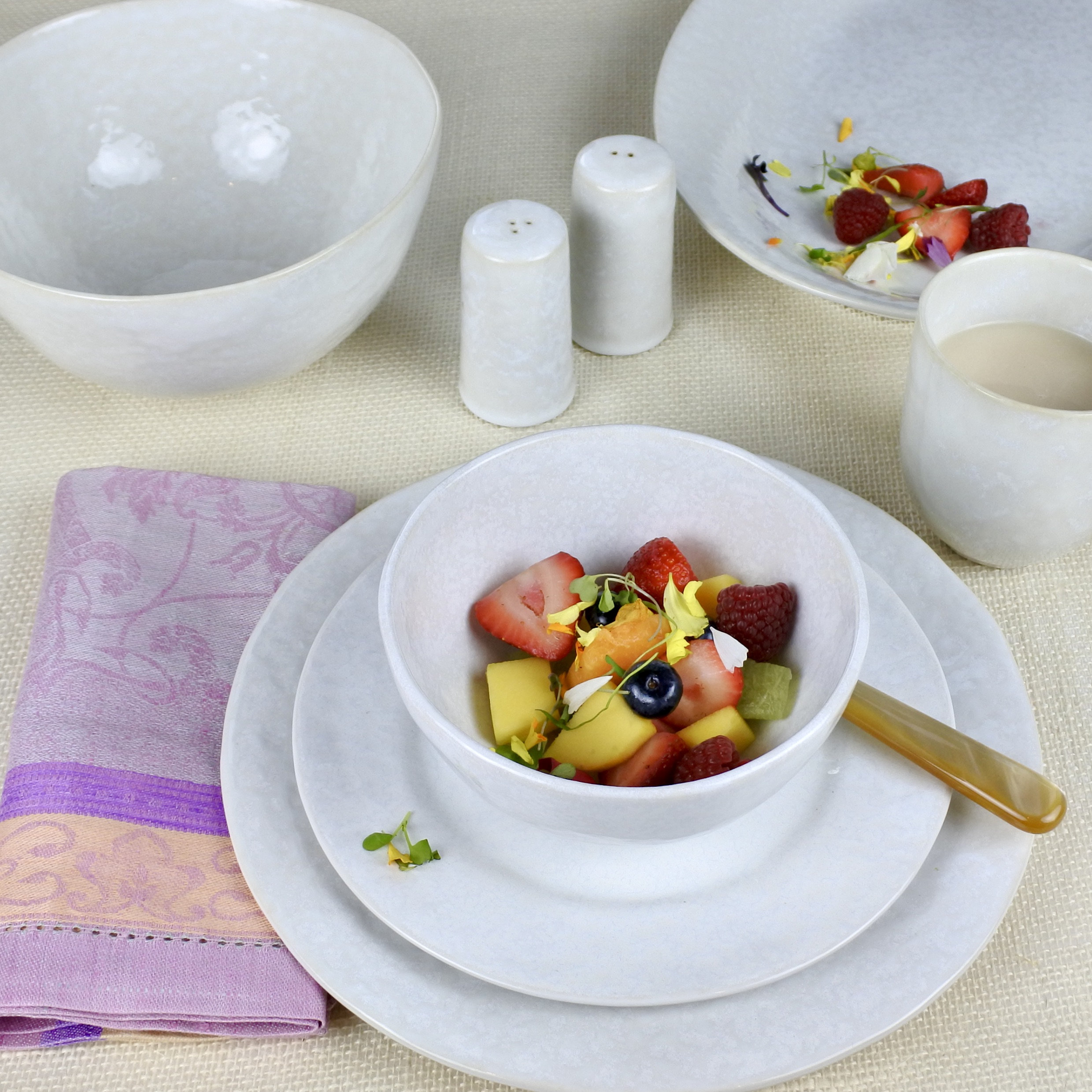 Cozina White Salt & Pepper Set - Transitional - Salt And Pepper Shakers ...