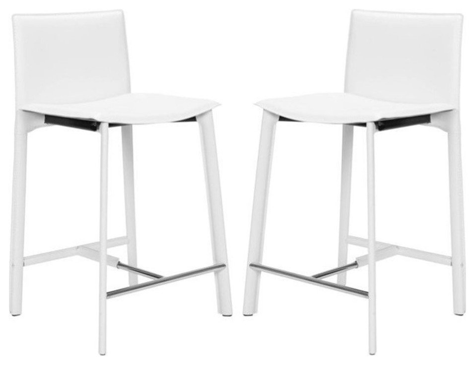 Safavieh Cindy 24" Counter Stool in White (Set of 2) - Contemporary ...