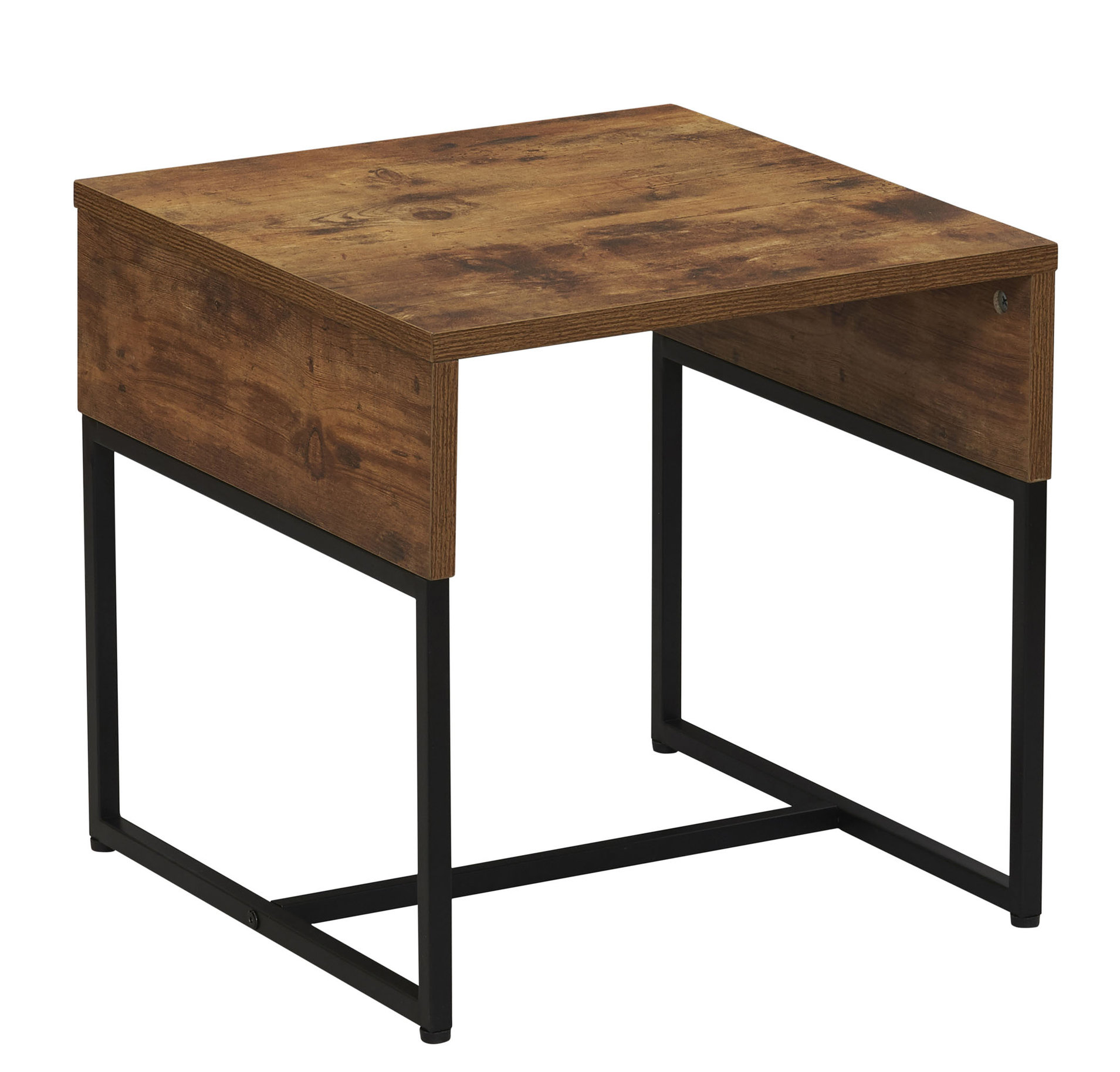 Wrap Square Side End Table Coastal Oak Rustic Wood Grain and White ...
