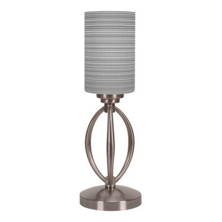 Marquise Accent Lamp In Brushed Nickel Finish With 4" Gray Matrix Glass ...