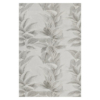 Pastel Tropical Bone and Black Indoor/Outdoor Rug, 8' X 10' - Tropical ...