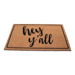 Hey Y'all Print Front Coir Door Mat Rug 18x28 - Contemporary - Doormats ...