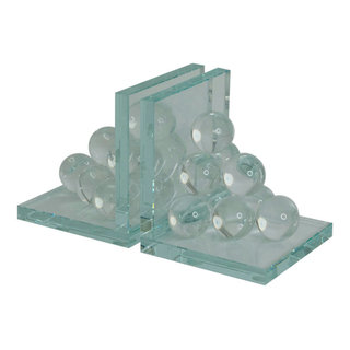 Glass, S/2 6" Orb Bookends, Clear - Contemporary - Bookends - by Beyond ...