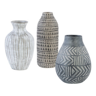 Uttermost Natchez Geometric Vases, 3-Piece Set - Scandinavian - Vases ...
