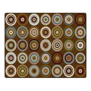 Flagship Carpets FA1310-58FS 10'6"x13'2" Color Rings Earth Tone Rug, 10 ...