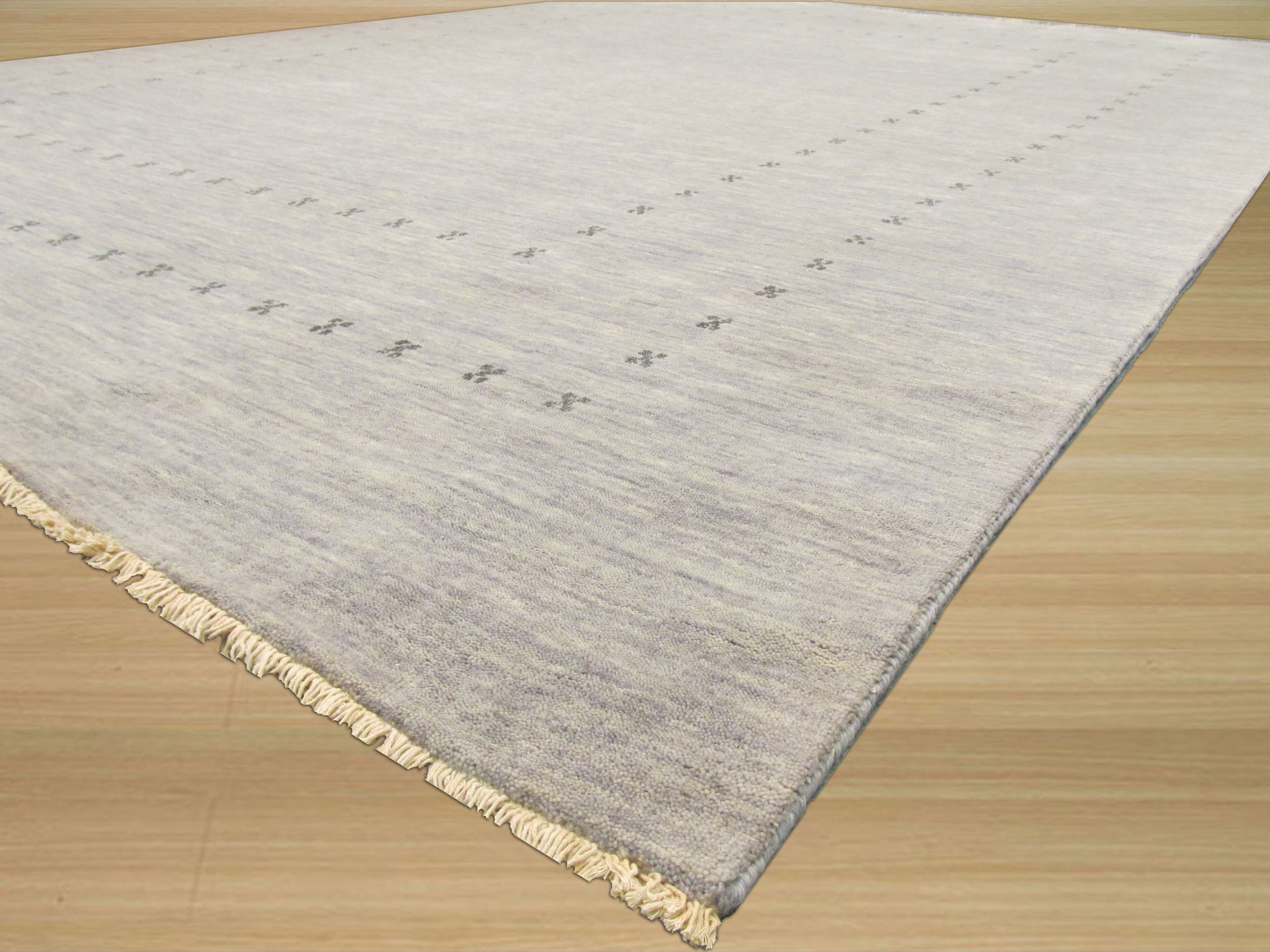 EORC Handmade Wool Gray Traditional Solid Lori Baft Rug, 5' x 8 ...