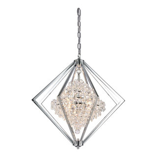 Triangular Geometric Cage With Crystal Chandelier - Contemporary ...