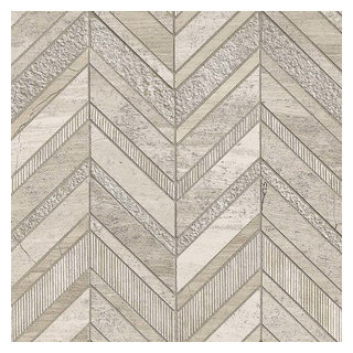 White Quarry Chevron 12x12 Pattern Marble Mosaic - Contemporary ...