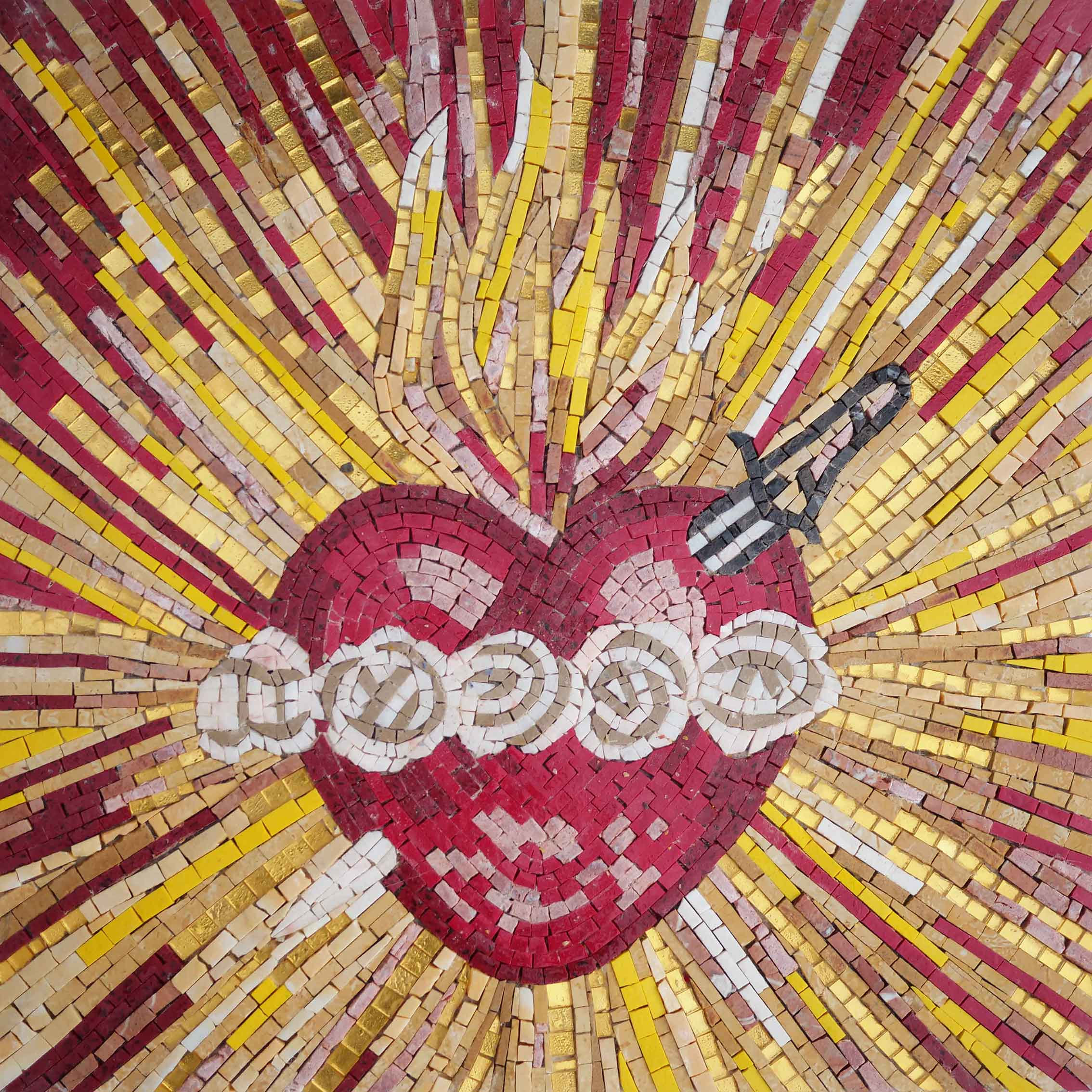 Mosaic Artwork - Sacred Heart, 31" x 31" - Contemporary - Tile Murals ...