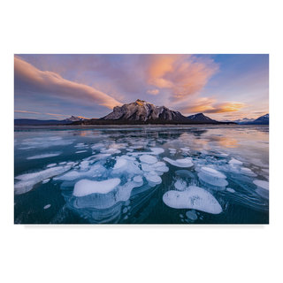 April Xie 'Abraham Lake Sunset' Canvas Art, 32"x22" - Contemporary ...
