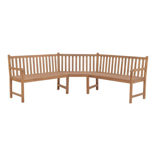 vidaXL Outdoor Corner Bench L-Shaped Outdoor Corner Side Bench Solid ...