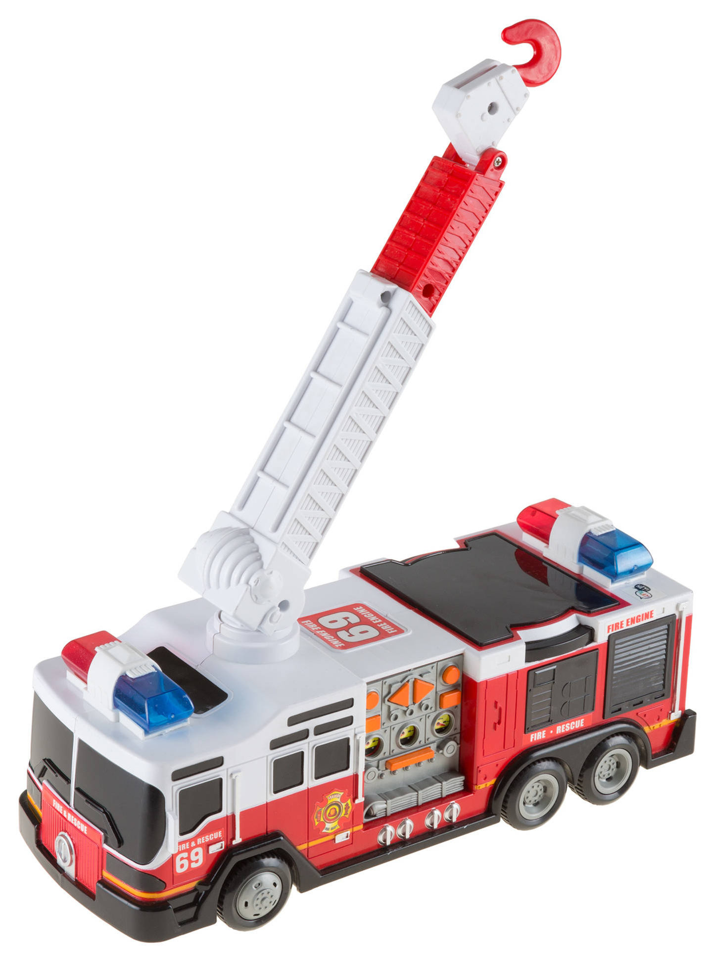 Toy Fire Truck With Extending Ladder, Battery-Powered Lights, Siren ...