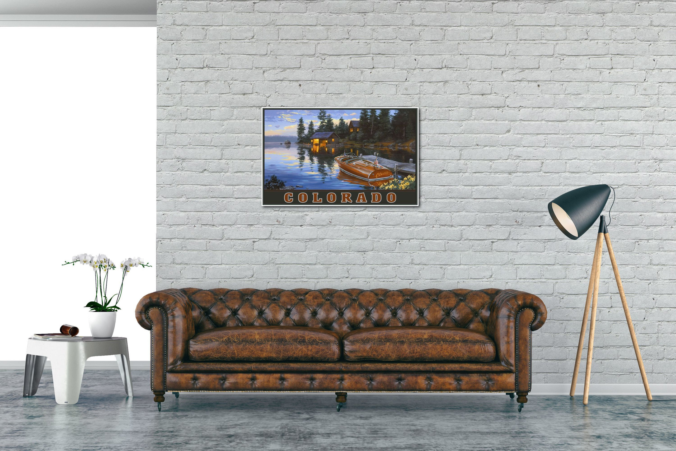 Darrell Bush Colorado Criscraft Dock Art Print, 24"x36" - Contemporary ...